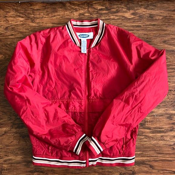 Old Navy | Jackets & Coats | Vintage Old Navy Red Bomber Jacket Size Medium | Poshmark